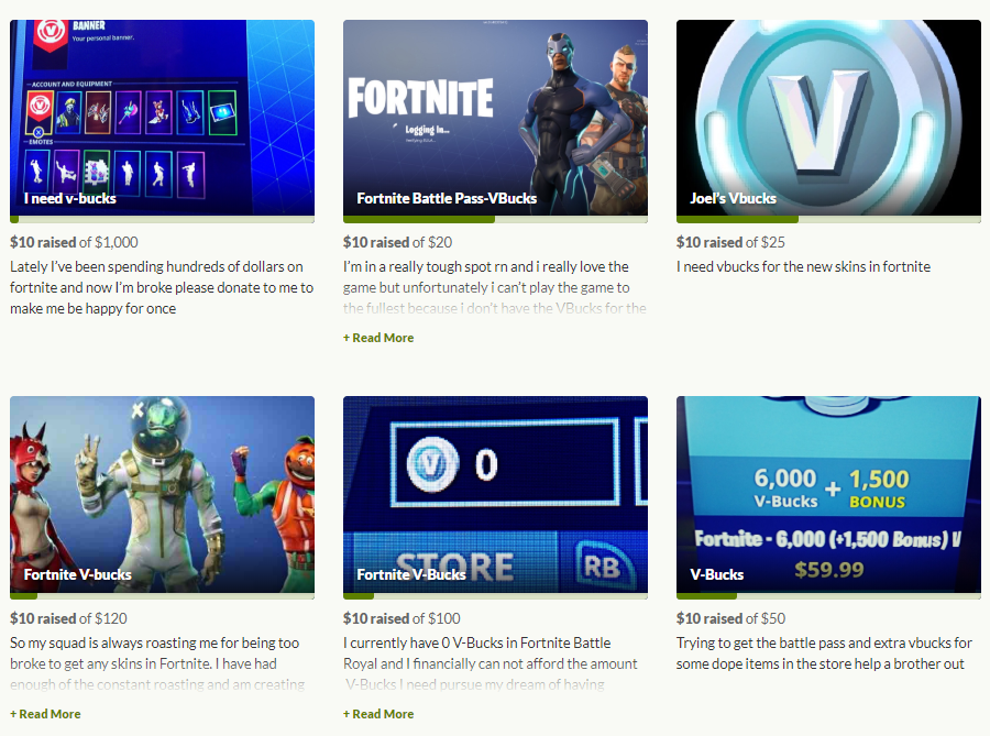 Fortnite Kids Begging For Donations On GoFundMe To Get FREE V-Bucks ...