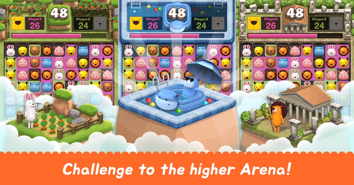 Zoo Zoo Arena – a match-3 puzzle featuring adorable animals blocks out ...