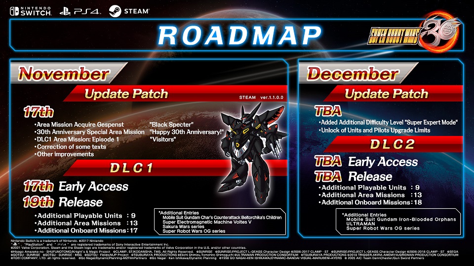 SRW 30 DLC 1, free Gespenst and 30th anniversary update coming mid ...