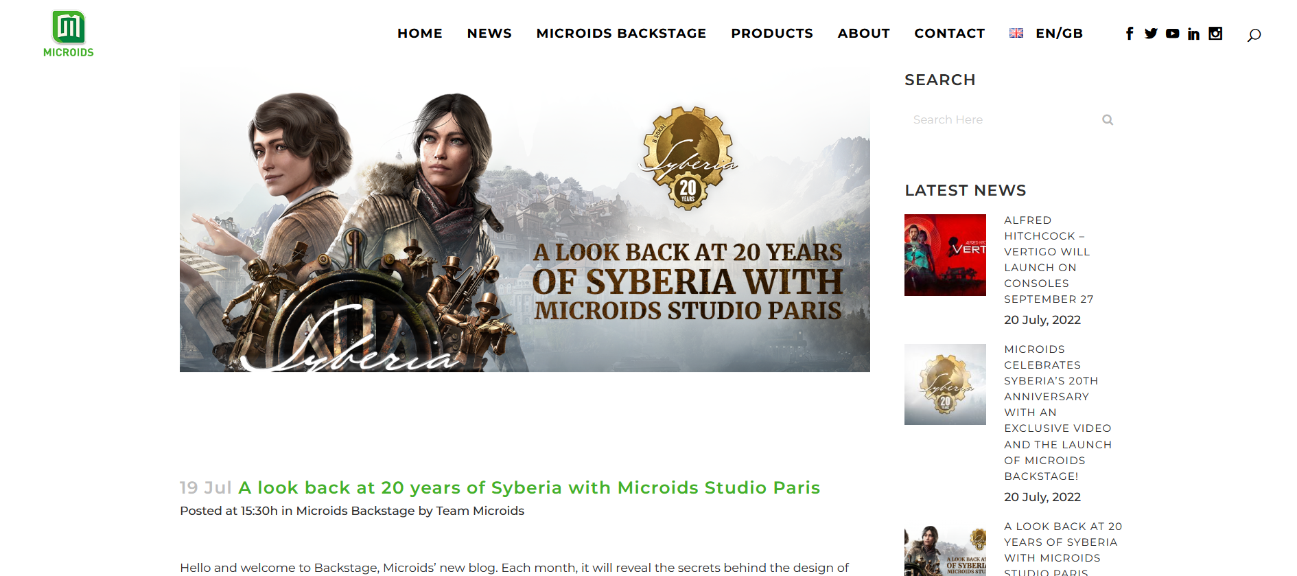 Microids celebrates Syberia’s 20th Anniversary With Exclusive Video and ...