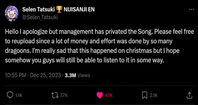 Nijisanji EN and Selen Tatsuki Controversy Full Timeline, Explained - GamerBraves