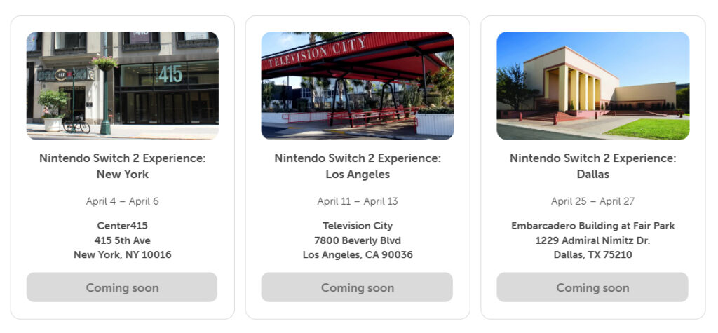 Nintendo Announces Global Switch 2 Experience Event Starting April 2025 ...