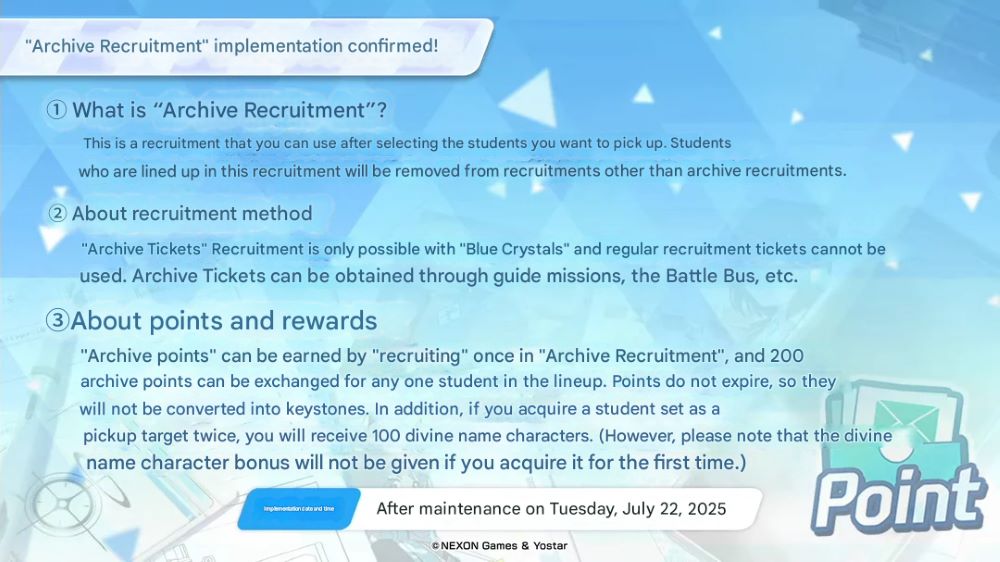 Blue Archive Introduces Archive Recruitment Banner for Targeted Student ...