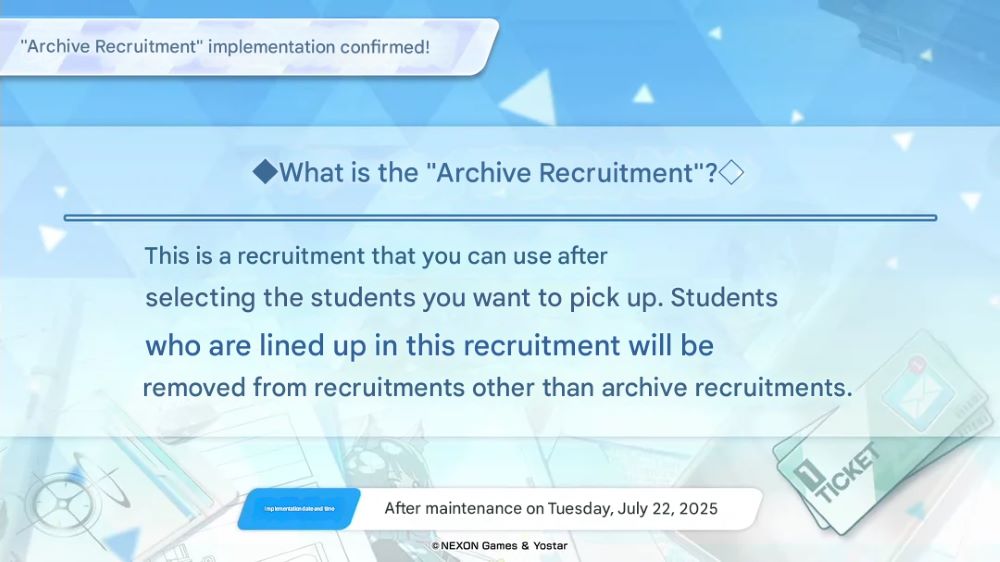 Blue Archive Introduces Archive Recruitment Banner for Targeted Student ...