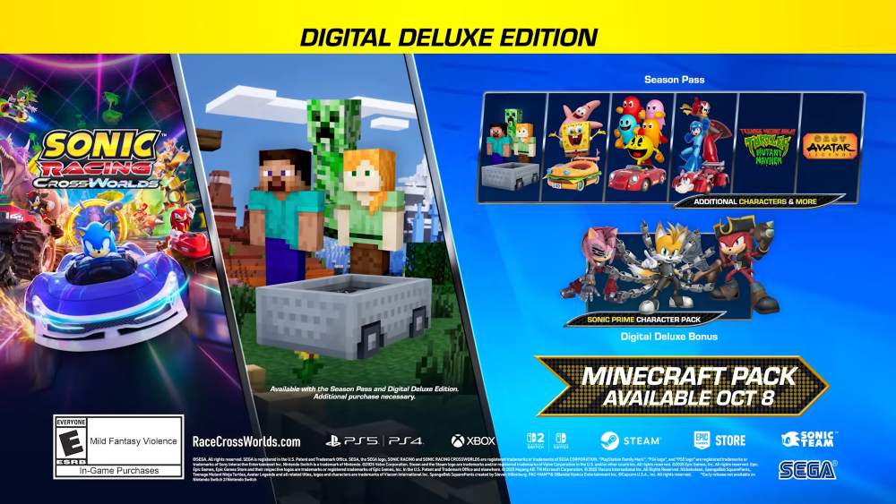Sonic Racing: CrossWorlds “Minecraft Pack” DLC Launches October 8 ...