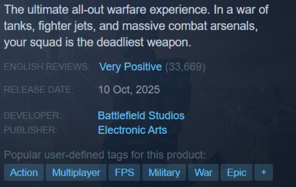 Battlefield 6 Becomes EA’s Biggest Shooter Ever with Record 747K Steam ...