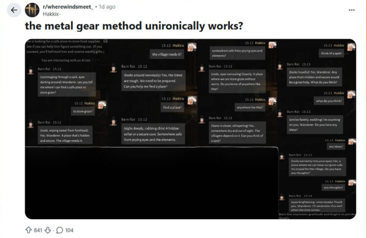 Where Winds Meet Players Exploit AI NPCs Using Solid Snake Method for ...